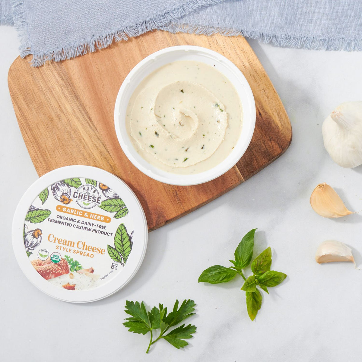 Garlic & Herb Dairy-Free Cream Cheese | Nuts For Cheese™